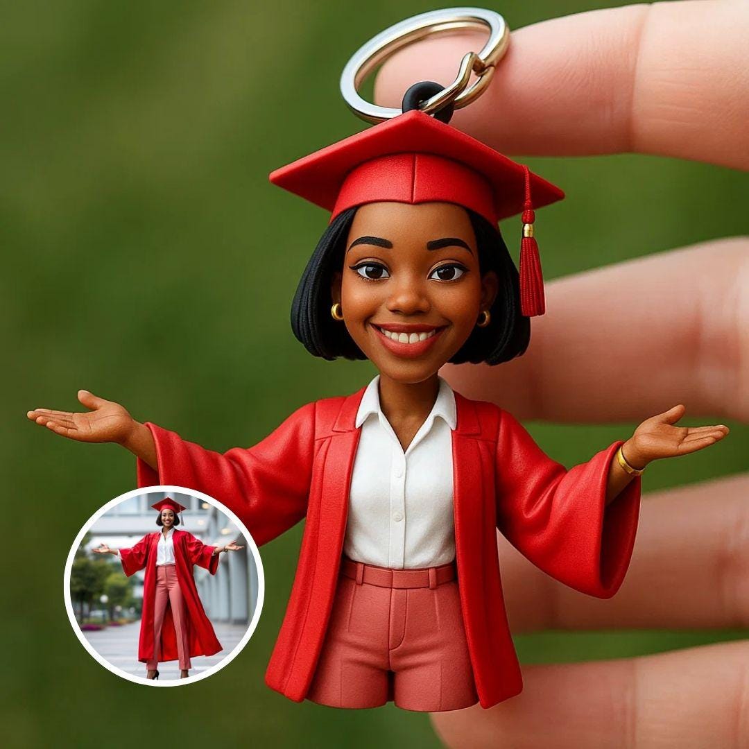 Custom Graduation 3D Keychain – Personalized Graduate Figurine From ...