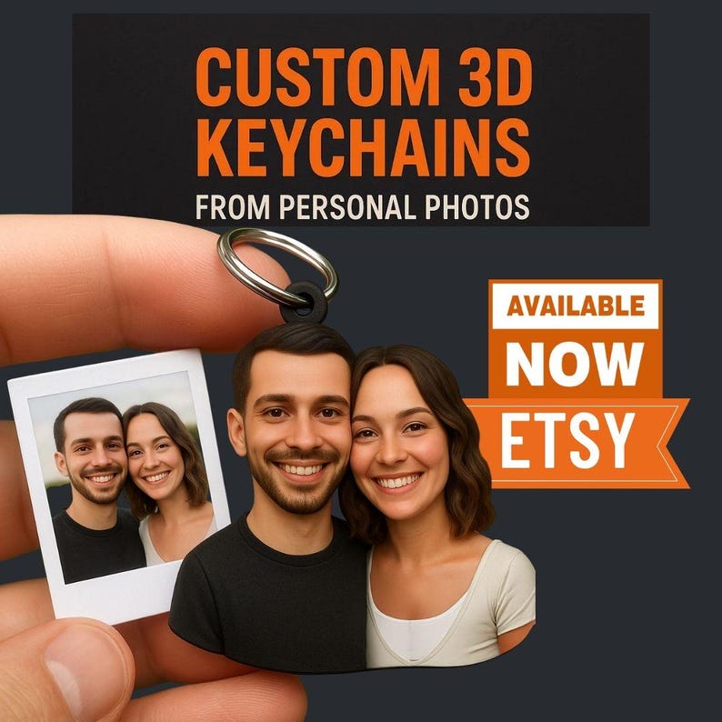 Figurine Keychain Custom 3D Printed, Mini Bust Photo Keepsake, Lifelike ...