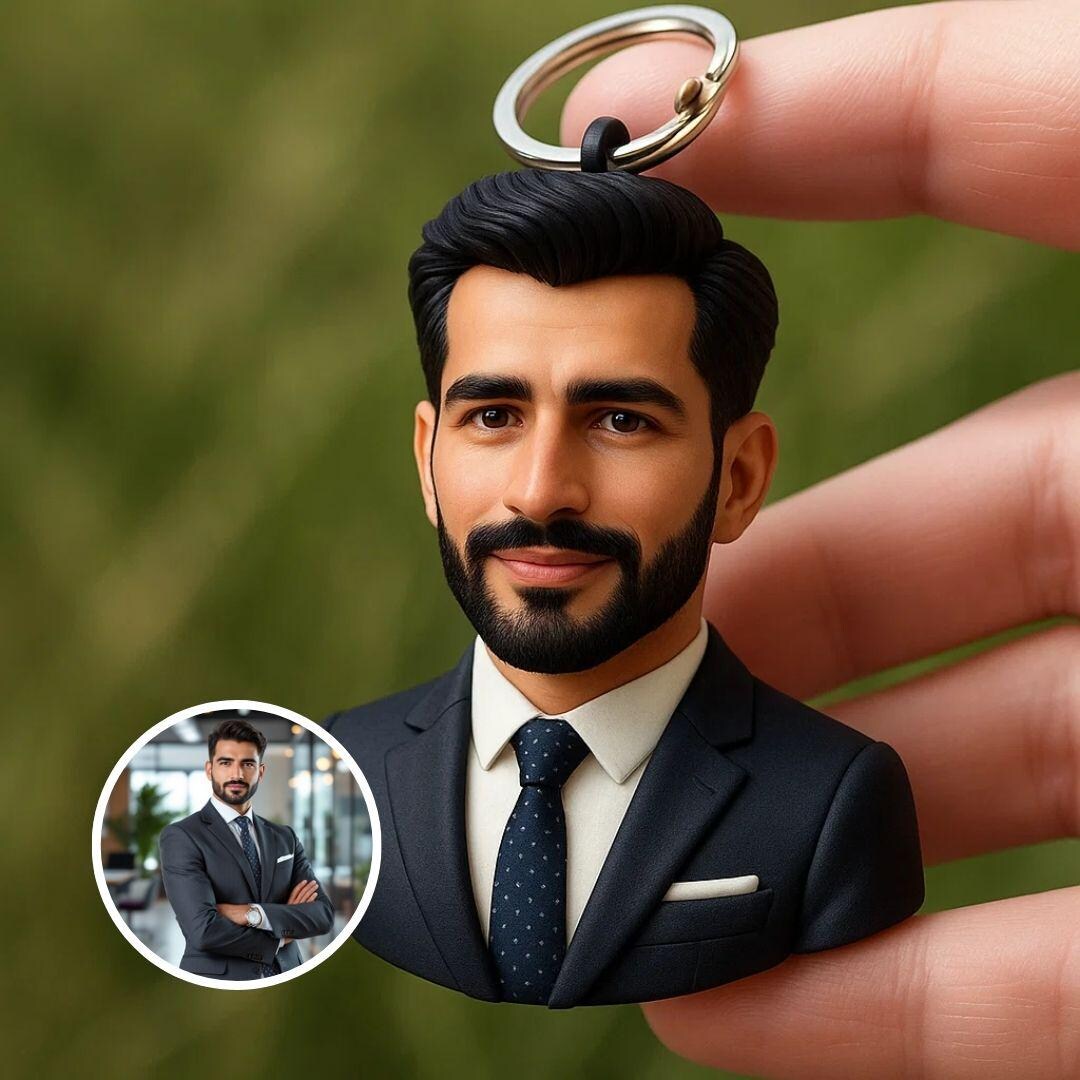 Executive Keychain Custom 3D Printed Bust, Hand-painted Resin Miniature ...