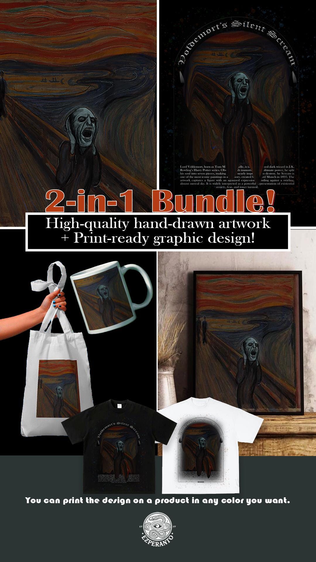 Lord Voldemort X the Scream – 2-in-1 Printable Art Bundle | Digital ...