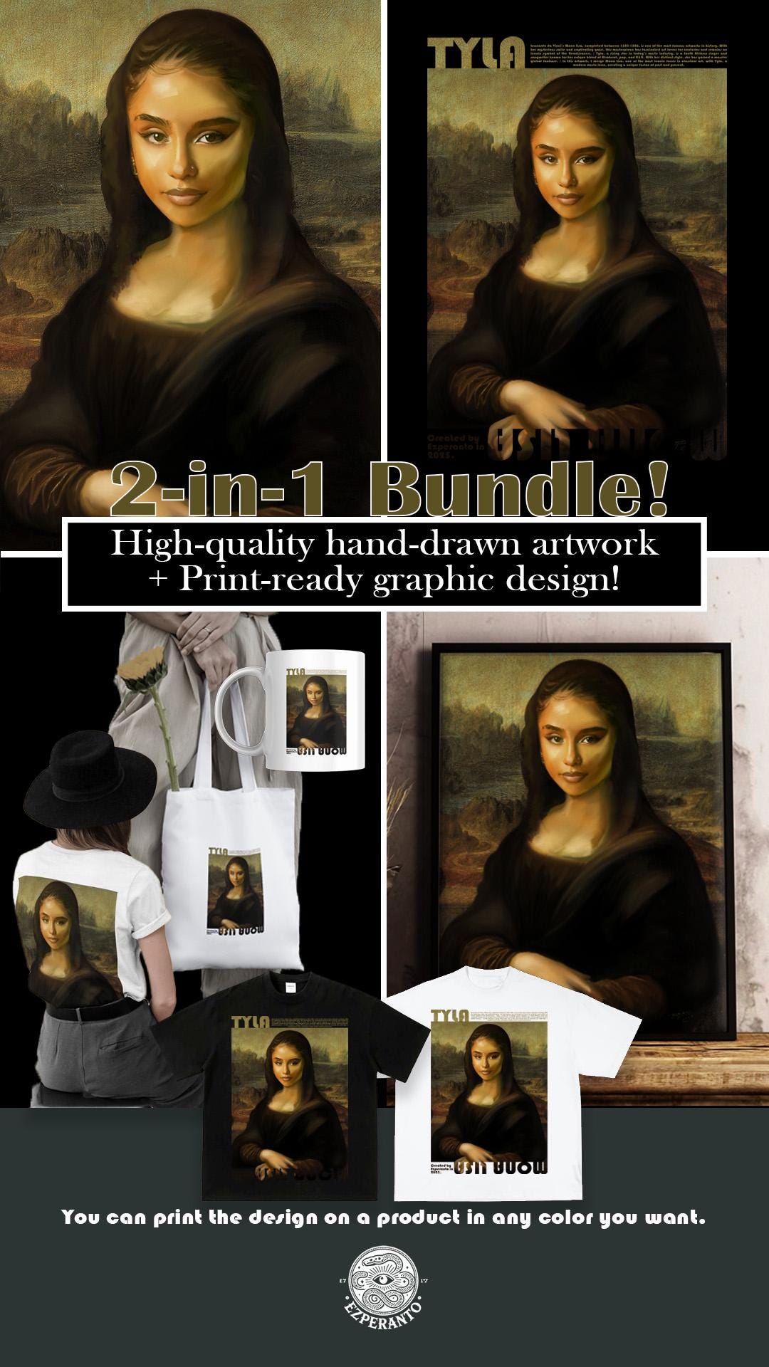 Tyla X Mona Lisa – 2-in-1 Printable Art Bundle | Digital Download for ...