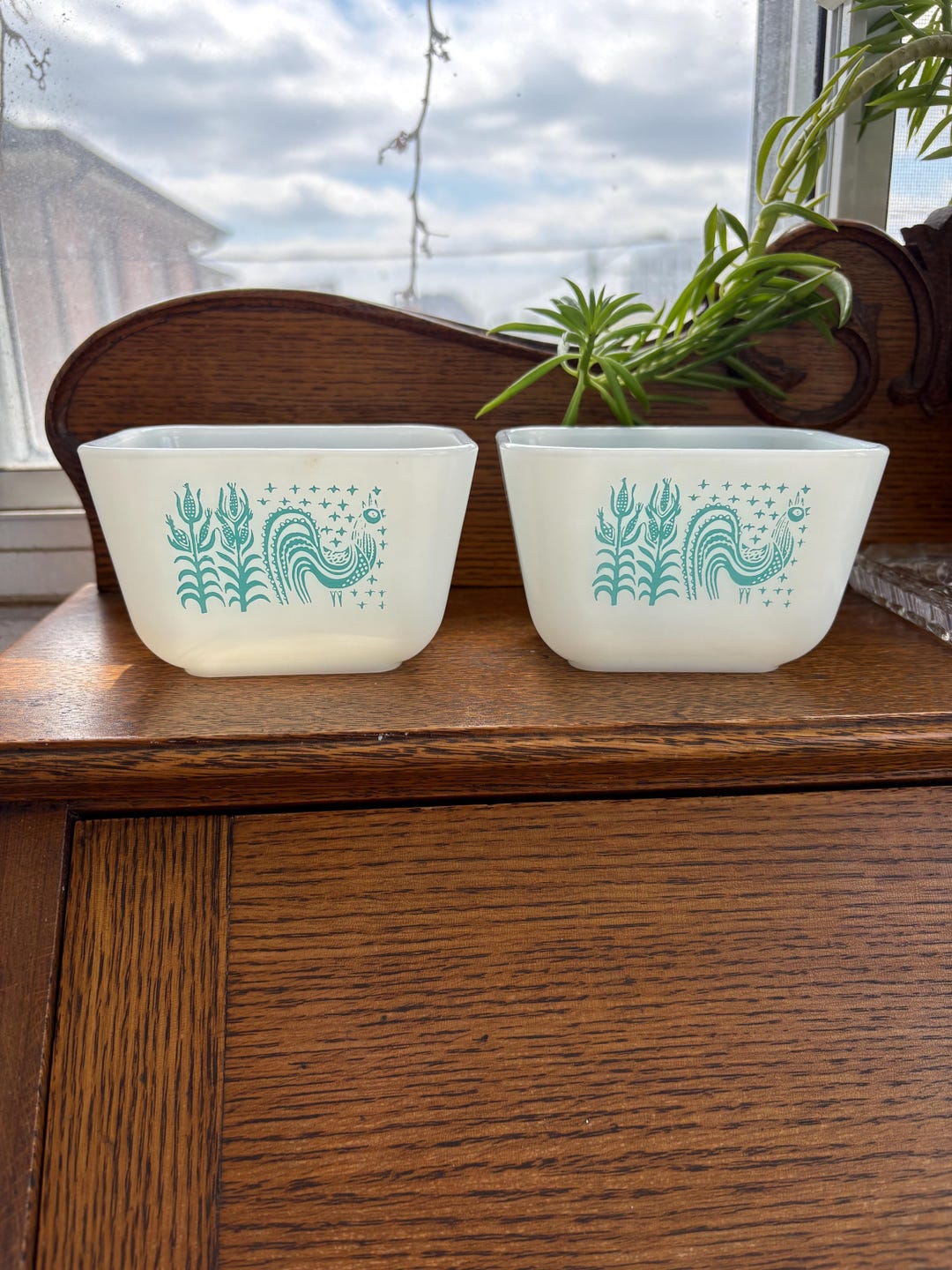1950's PYREX RAMEKINS Butter Print Milk Glass Set of 2 - Etsy