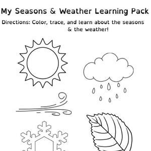Seasons & Weather Learning Pack | Preschool Printable Worksheet ...