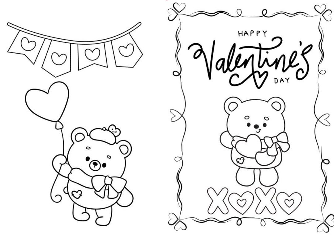 Kids Valentine's Day Coloring Card | Printable Classroom Activity (PDF ...