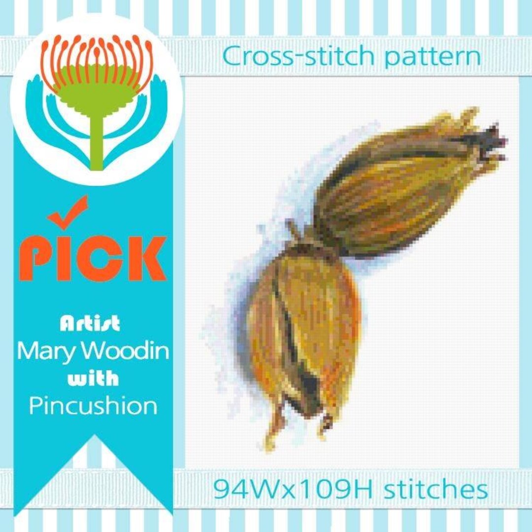 Pecan Nuts Cross Stitch Pattern: Botanical Autumn Embroidery (PDF ...