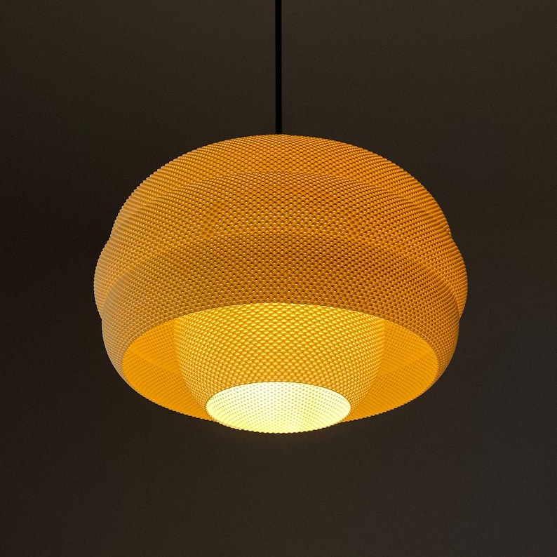 Beehive Inspired Ripple Mesh Lampshade | Cylinder Betty Shade | Eco PLA ...