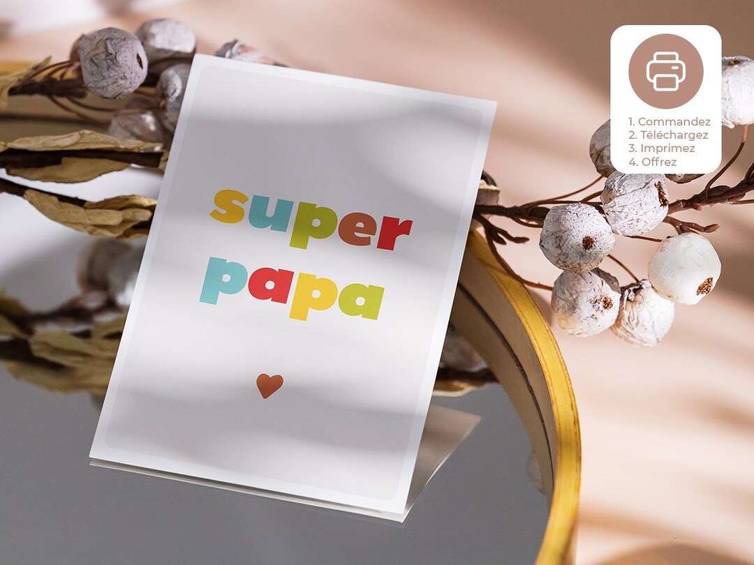 SUPER DAD Card - Printable Card Ideal for Dad's Birthday, Father's Day ...