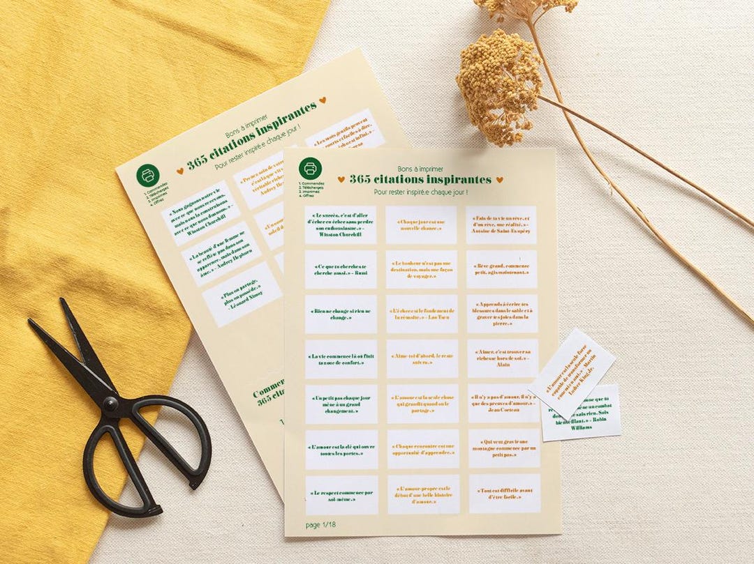 365 Positive Affirmations in French - Printable PDF. DIY Gift ...