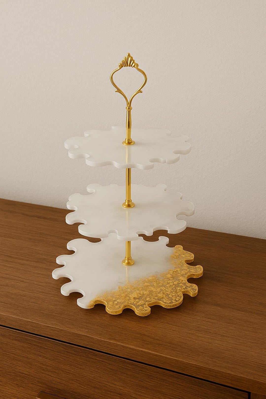 Handmade 3-tier Resin Tray & Cup Cake Stands –elegant Dessert Display ...