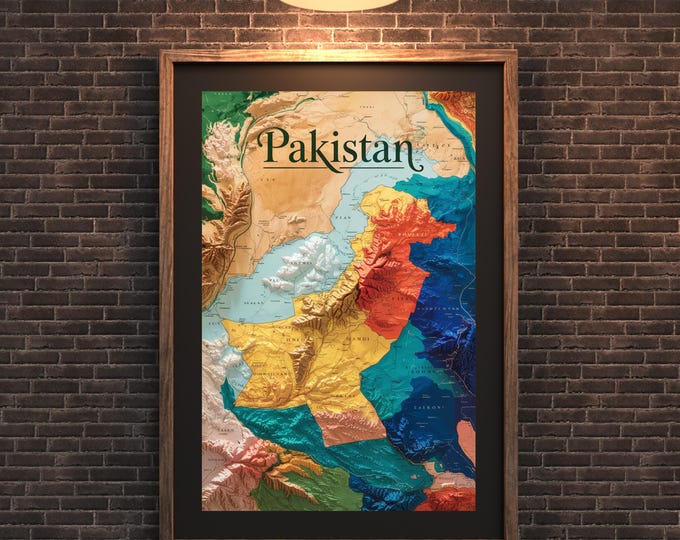 Pakistani Map With Truck Art Pattern, Desi Art, Wall Printable - Etsy ...