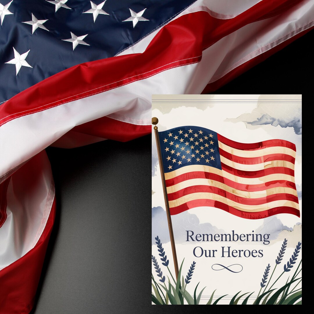 Patriotic Memorial Day Card: Tribute Greeting (5x7 Inch) - Etsy
