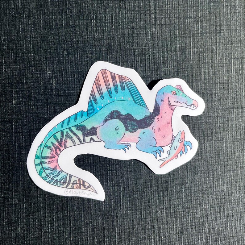 Spinosaurus Matte Sticker | Dinosaur Sticker | for Laptop, Scrapbooking ...