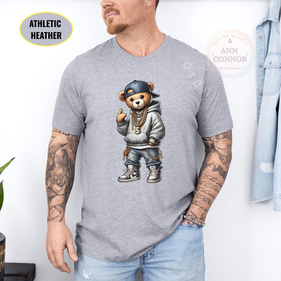 Hip Hop Teddy Bear T-shirt | Streetwear Rapper Teddy Tee | Urban Swag ...