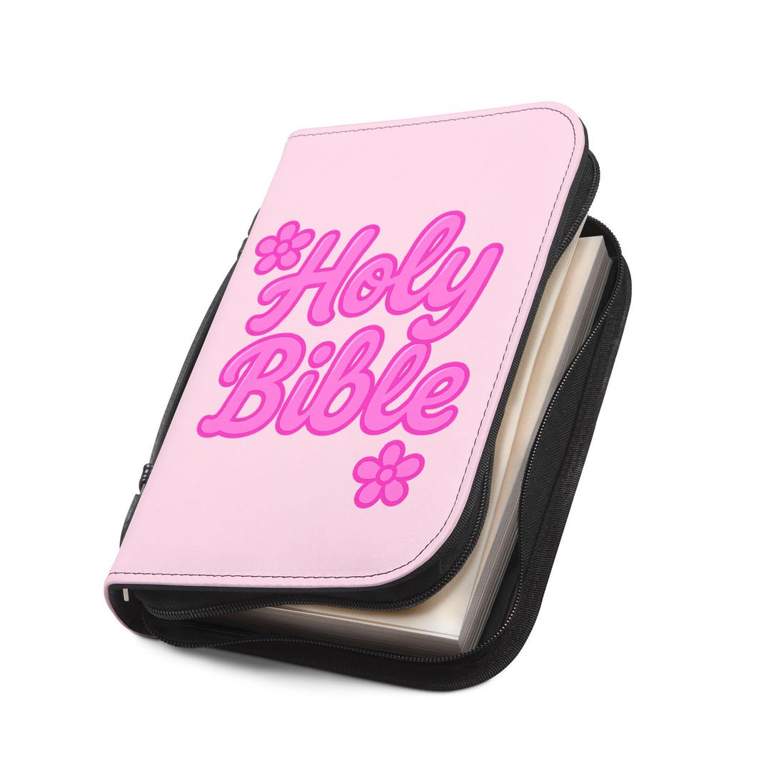 Girly Pink Bible Cover - Holy Bible | God is Love | Bubble Cloud Design ...