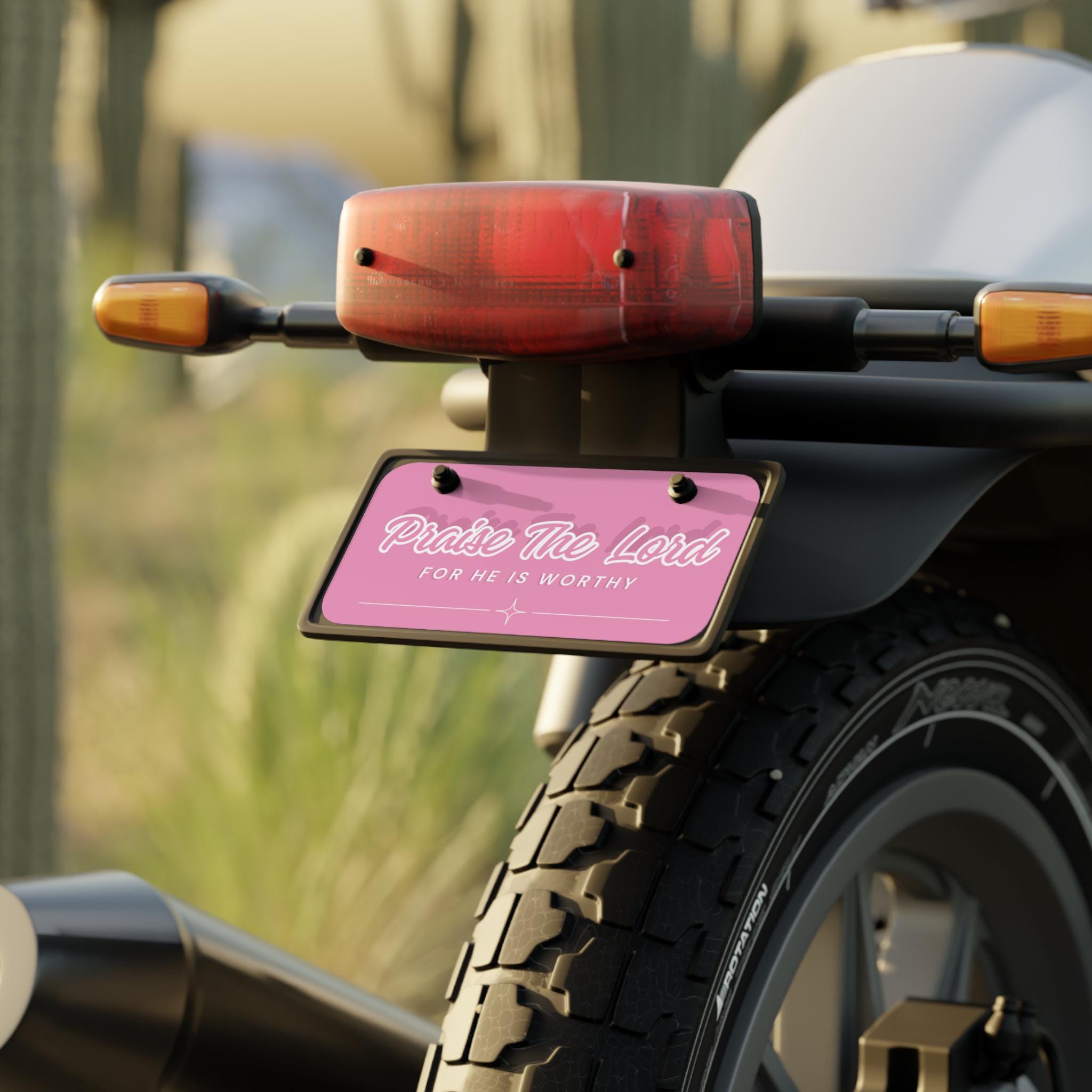 Praise the Lord | Mini License Plate | Pink Christian Bicycle Plate ...