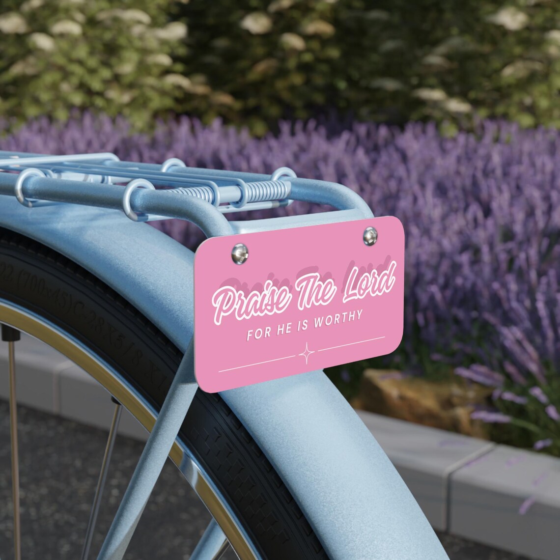 Praise the Lord | Mini License Plate | Pink Christian Bicycle Plate ...