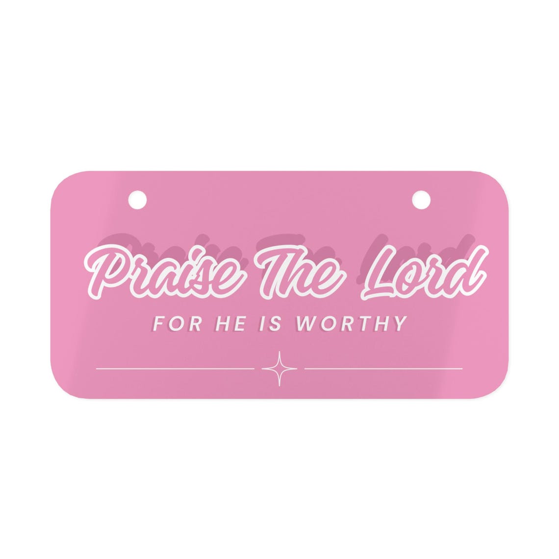 Praise the Lord | Mini License Plate | Pink Christian Bicycle Plate ...