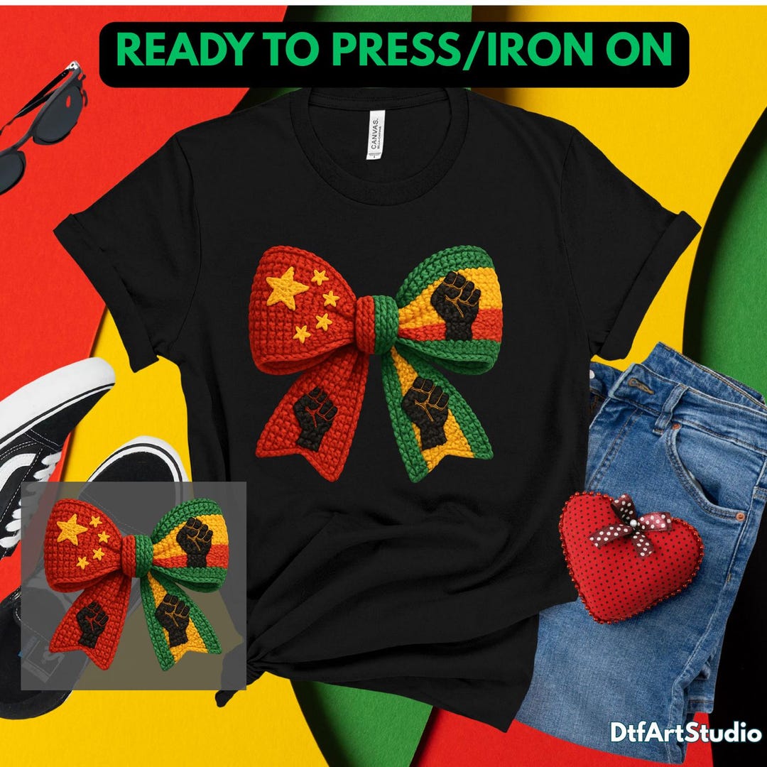 Dtf, Black Fist Power Bow DTF Transfer - Juneteenth Celebration Iron-on ...