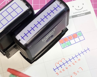 Mini Primary Math 10 Frame Stamp, 10 Grid Elementary School Math Stamp ...