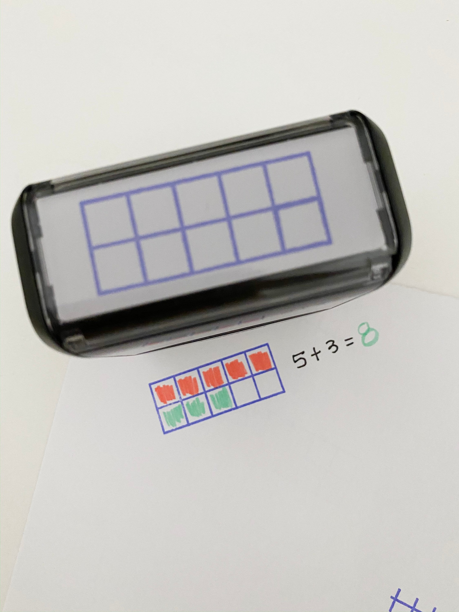 Primary Math Stamps: 10 Frame & Number Line Stamp - Etsy