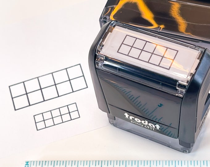 Mini Primary Math 10 Frame Stamp, 10 Grid Elementary School Math Stamp ...