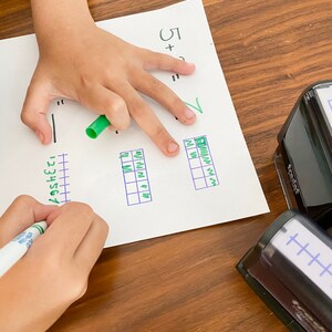Primary Math Stamps: 10 Frame & Number Line Stamp - Etsy