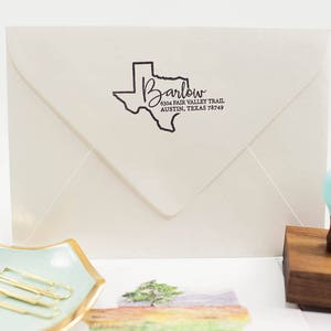 State Shape Address Stamp: Personalized Wedding Rubber Stamp - Etsy