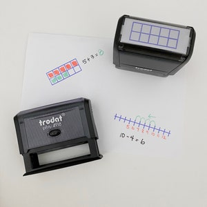 Primary Math Stamps: 10 Frame & Number Line Stamp - Etsy