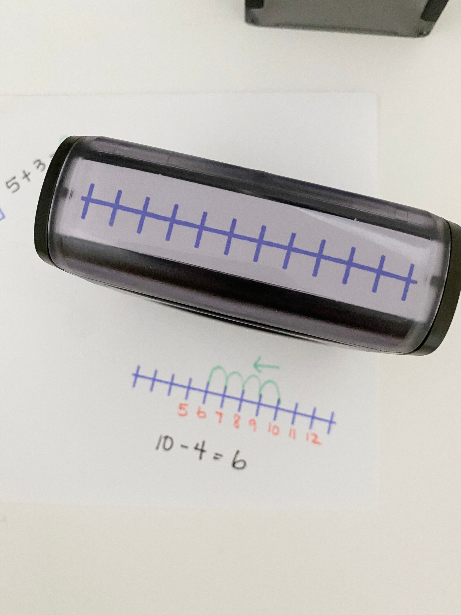 Primary Math Stamps: 10 Frame & Number Line Stamp - Etsy