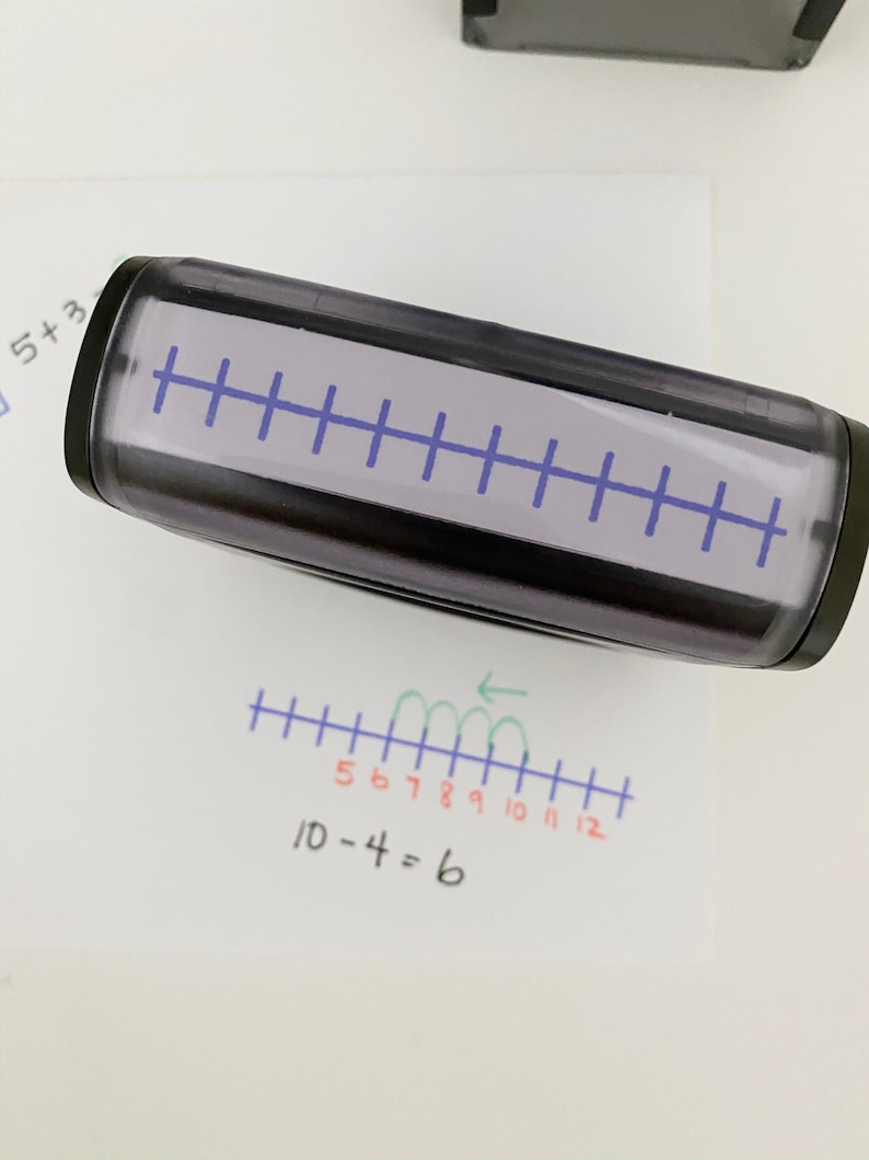 Primary Math Stamps: 10 Frame & Number Line Stamp - Etsy