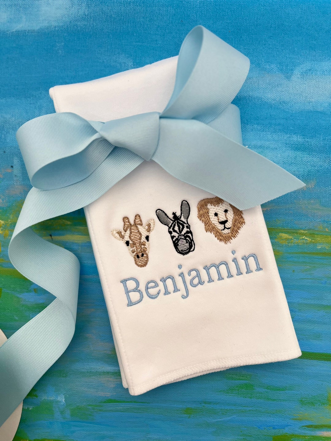 Zoo Animals Burp Cloth - Personalized Embroidered Burp - Burp Cloth ...