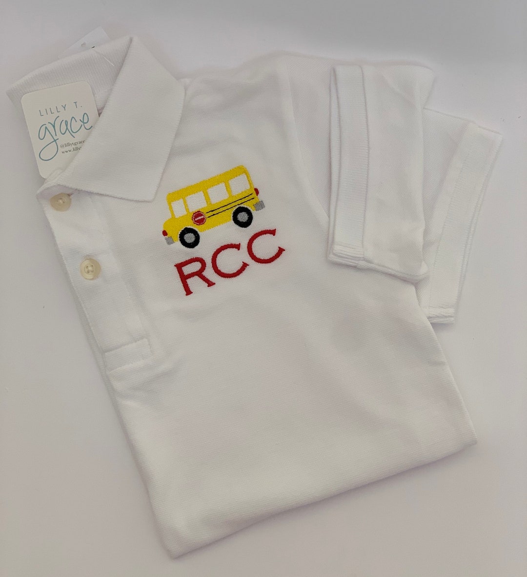 Boys School Bus Polo Shirt: Personalized Back to School Outfit - Etsy
