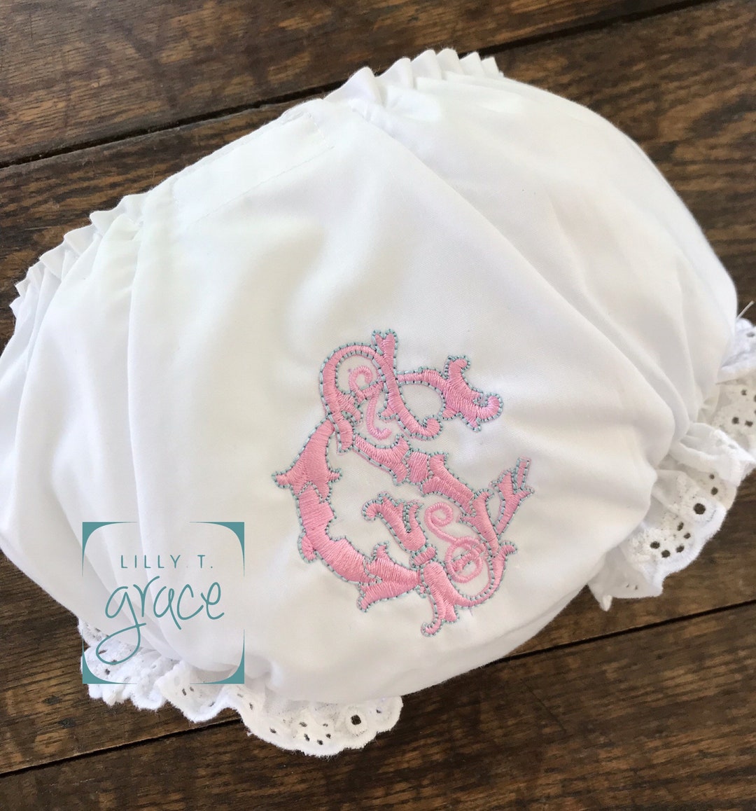 Embroidered Monogrammed Diaper Cover: Personalized Baby Bloomers - Etsy