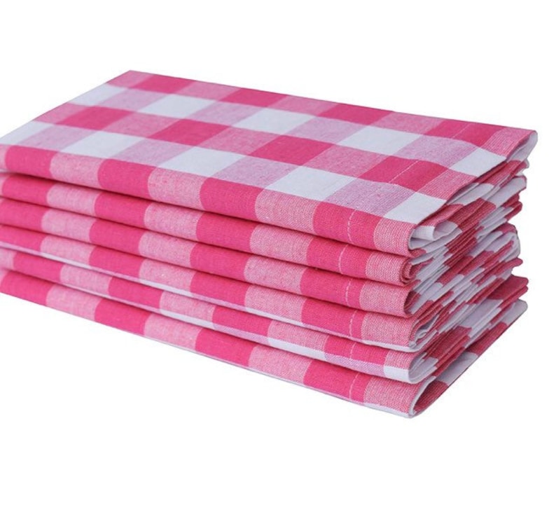 Monogrammed Buffalo Check Napkins: Set of 4 Personalized Cotton Napkins ...