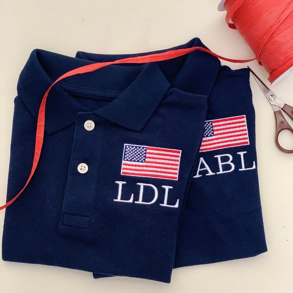 Polo Shirt With American Flag - Etsy