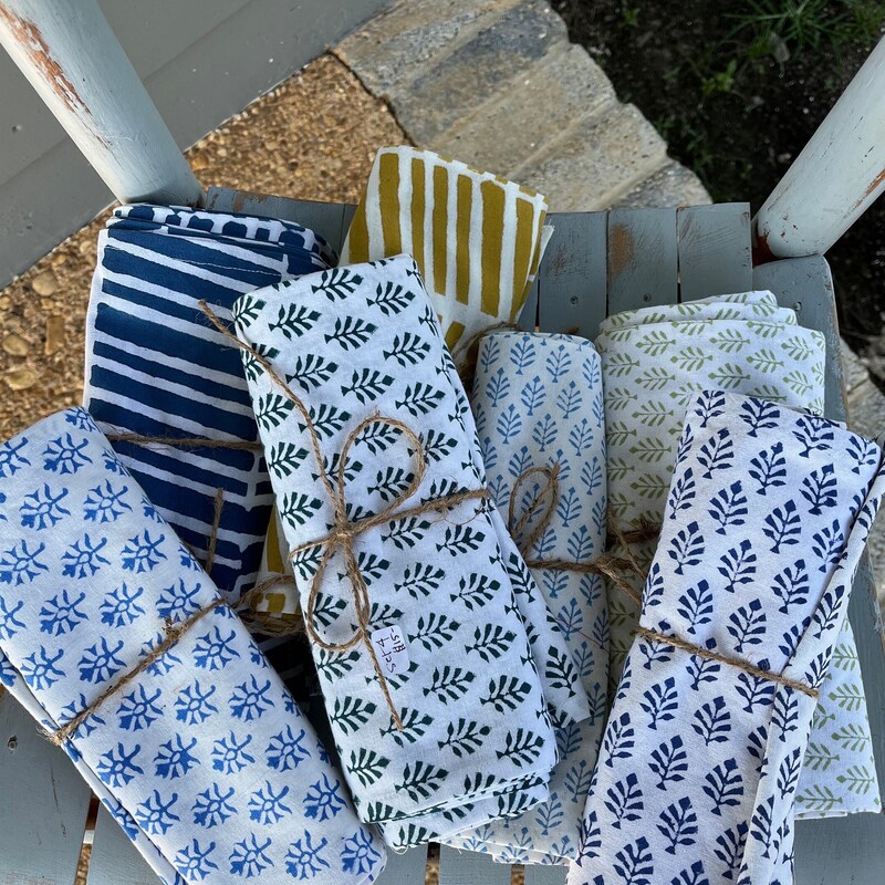 Block Print Napkins - Etsy