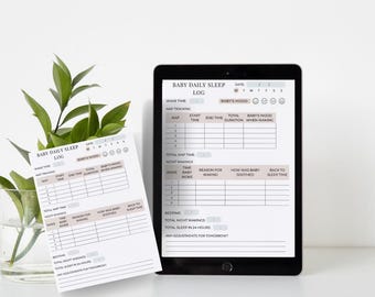 Baby Sleep Tracker Printable Sheet for Monitoring Sleep Patterns, Naps ...
