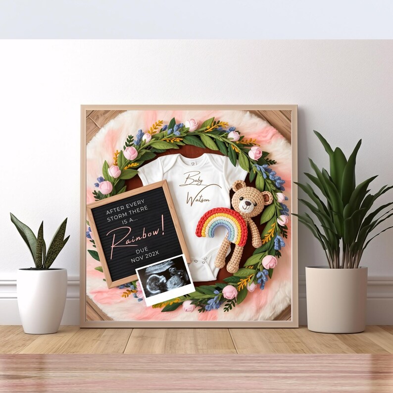 Rainbow Baby Digital Pregnancy Announcement,rainbow Baby on the Way ...