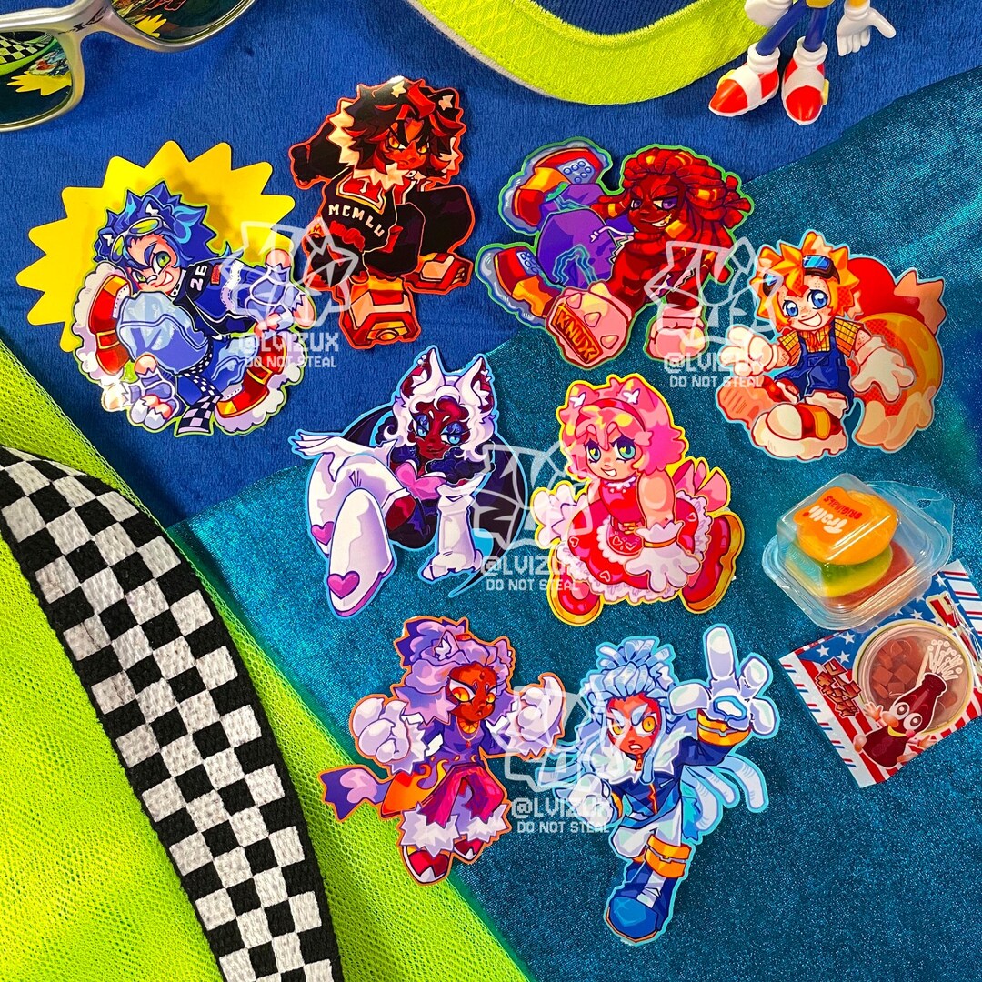 SONIC the Hedgehog Stickers - Sonic - Shadow - Tails - Knuckles - Amy ...