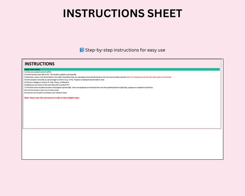 Gantt Chart Excel Template - Project Tracker (digital Download) - Etsy