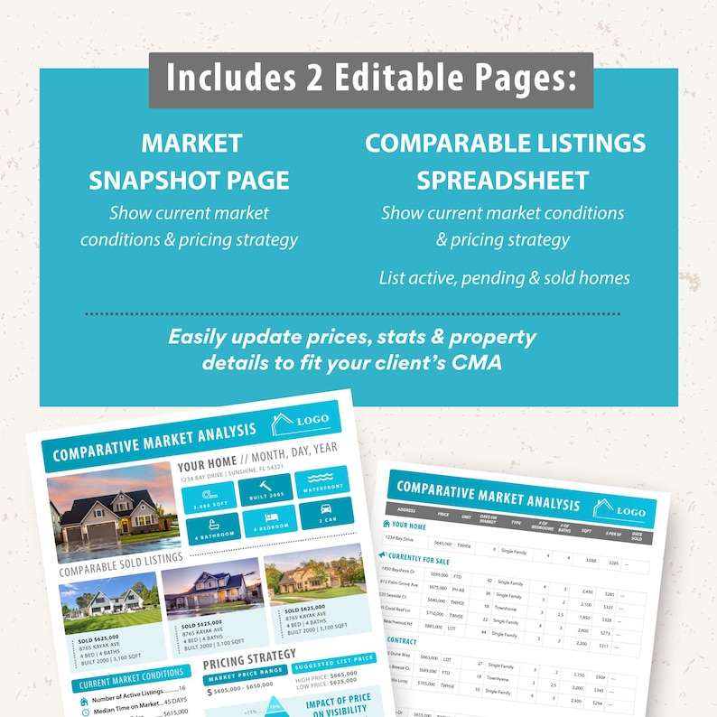 Real Estate CMA Template | Comparative Market Analysis Canva Template ...