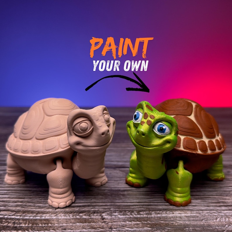 Paint Your Own 3D Turtle - DIY 3D Turtle Coloring Kit - Creative Craft ...