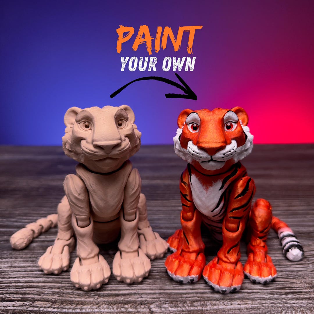 Paint Your Own 3D Tiger - DIY 3D Tiger Coloring Kit - 3D Animal Art for ...
