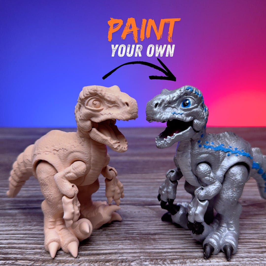 Paint Your Own 3D Velociraptor - DIY 3D Dinosaur Coloring Kit - Fun ...