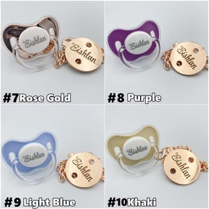 Luxury Custom Pacifier & Rose Gold Clip: Engraved Baby Soother - Etsy