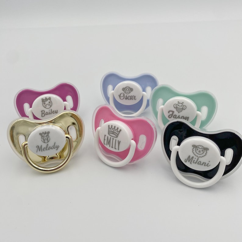 2PCS Personalized Baby Pacifier, Custom Binky, Engraved Baby Soother ...