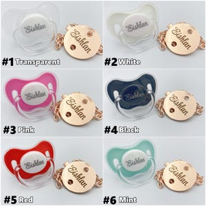 Luxury Custom Pacifier & Rose Gold Clip: Engraved Baby Soother - Etsy