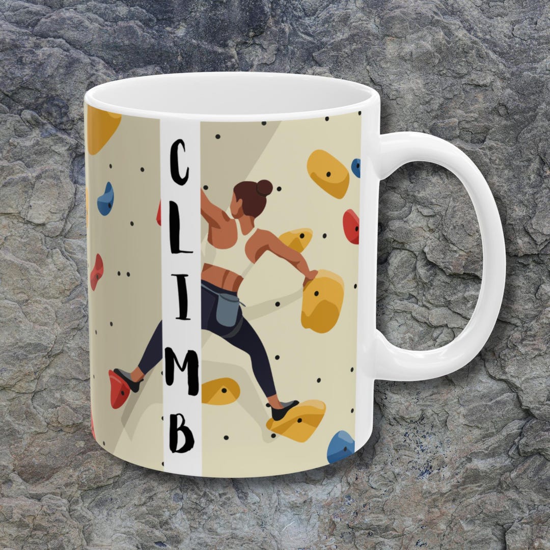 Rock Climbing Mug, Ceramic Bouldering Mug - Etsy