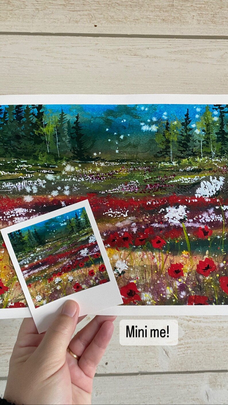 Over the Rainbow Poppy Flowers Watercolor, Colorful, Heartfelt Art, by ...