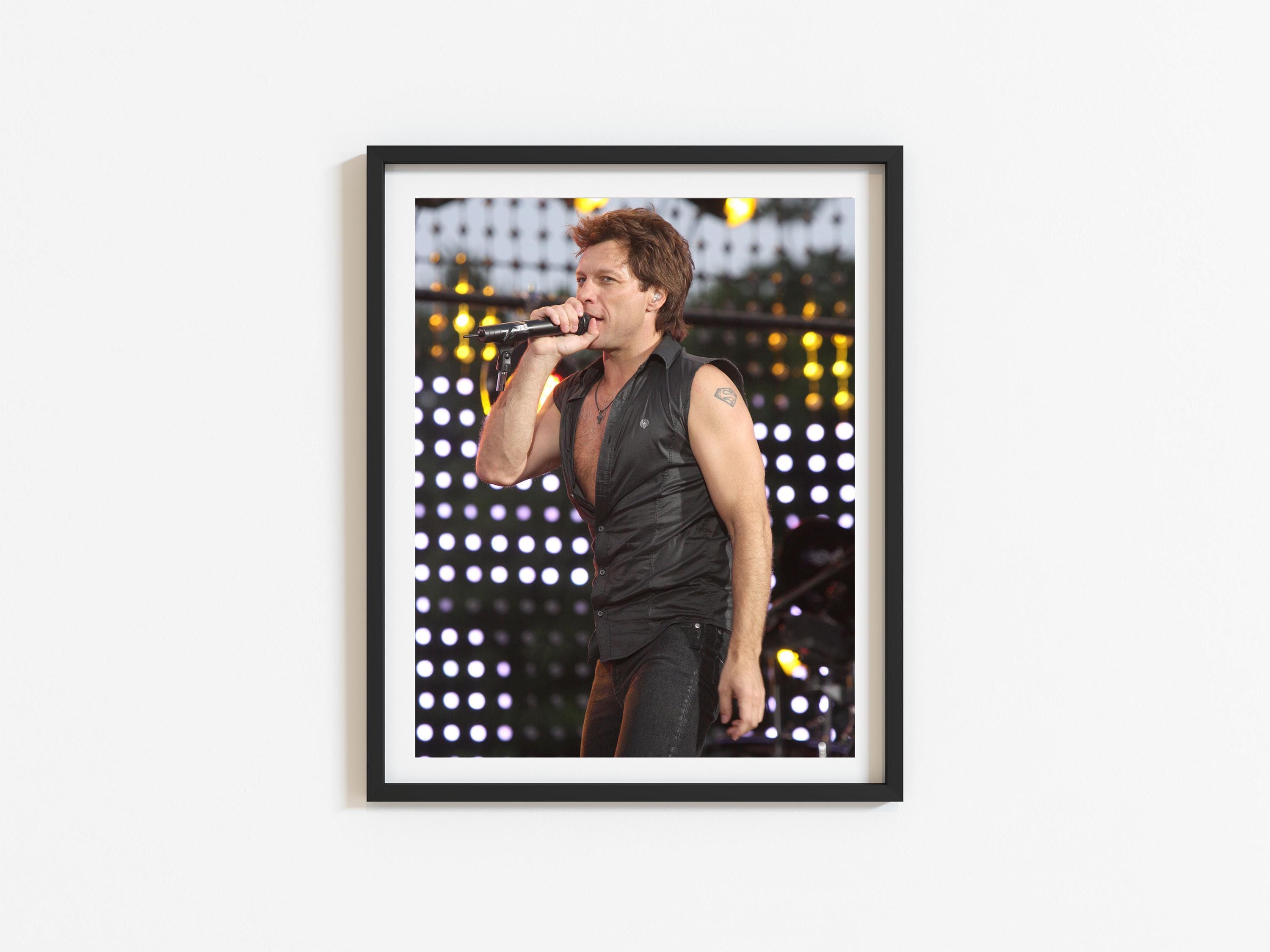 Jon Bon Jovi 11x14 2008 Concert Photo Candid Original Wall Art Print ...